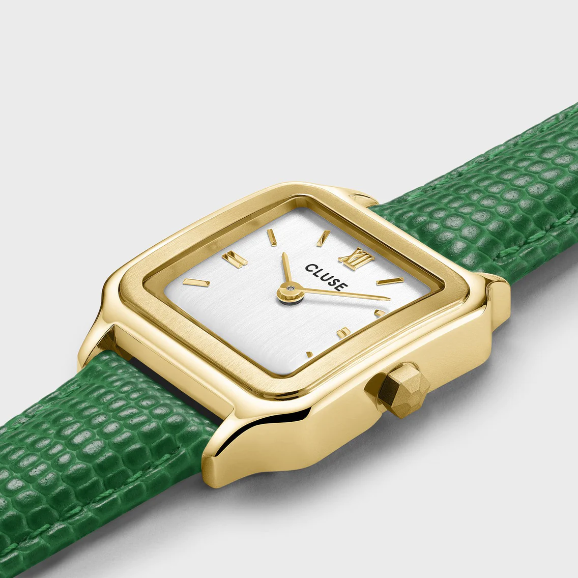 CLUSE Gracieuse Petite Watch Gold / Emerald Green Lizard Leather ...