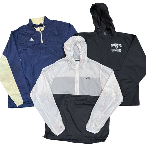 10 x Vintage Men's Mixed Branded 1/4 Zip Windbreakers | The Rag Depot