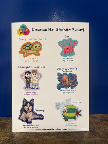 1 Book Character Sticker Sheet | All the Write Colors
