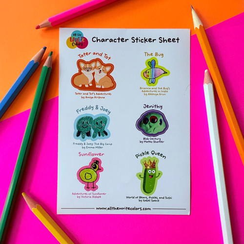 2 Book Character Sticker Sheets | All the Write Colors
