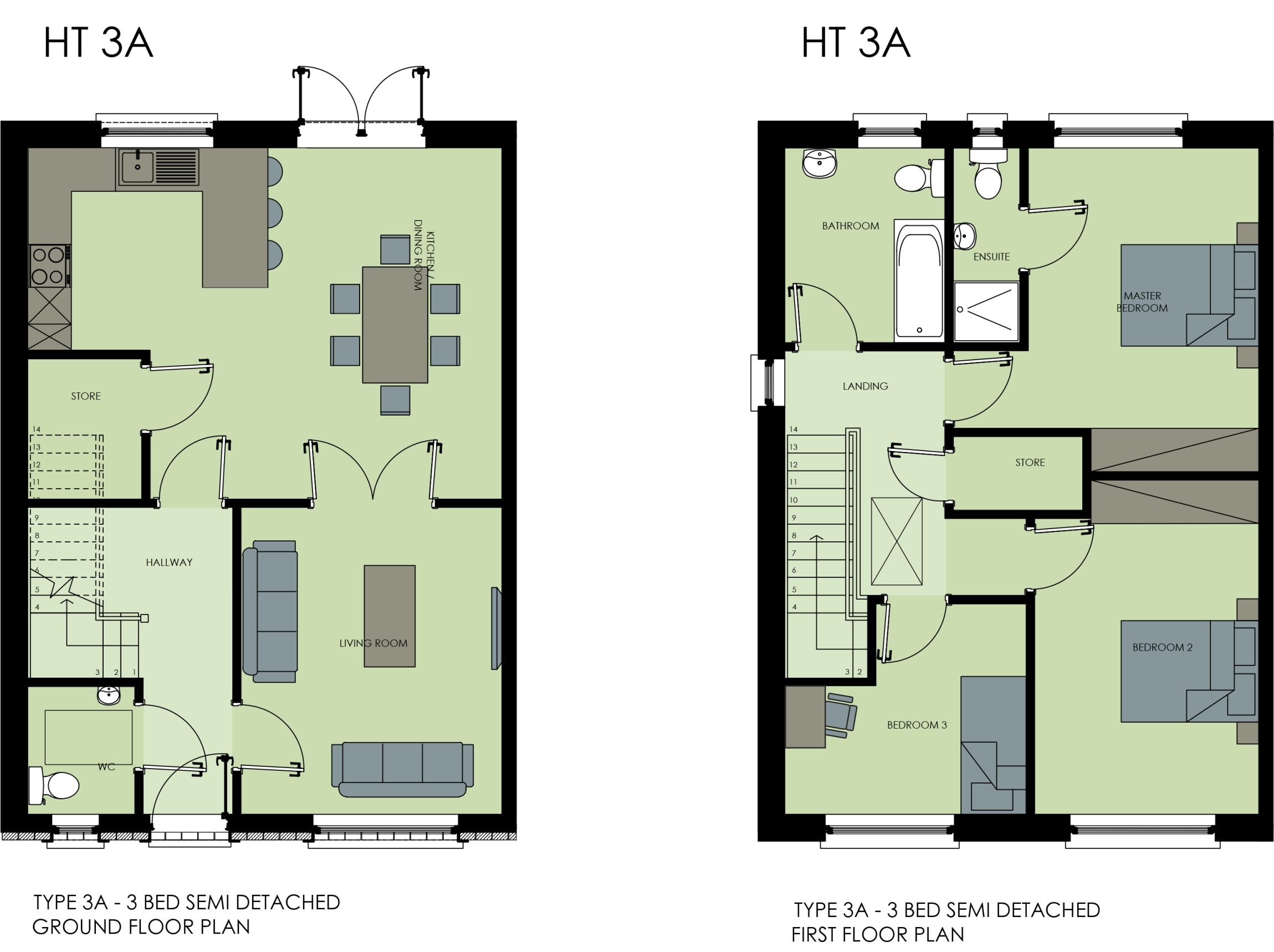 OAK - 3 Bed Semi Detached (TYPE 3A) | Ardview Knockadosan