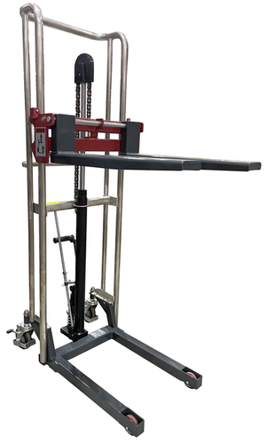 Manual Forklift Stacker, 880 lbs Capacity, 59” Lift Height, Adjustable ...