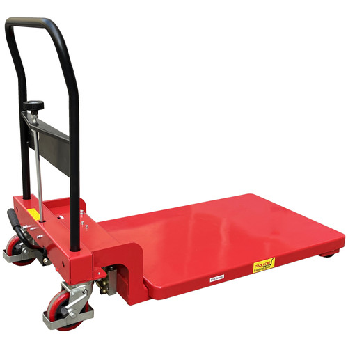 Low Profile Auto-Shift Hydraulic Scissor Lift Cart, 900 Lb. Capacity ...