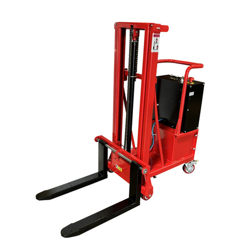 Powered Counter Balanced Stacker, 550 Lb Cap. 1.75"-76.8" H, Forks With ...