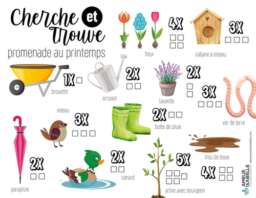 CHERCHE ET TROUVE - Promenade au printemps | amelieisabelle