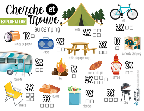 CHERCHE ET TROUVE - Camping | amelieisabelle