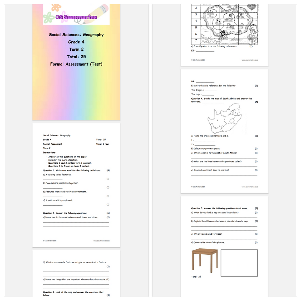 Gr4 Term 2 tests | Cs Summaries