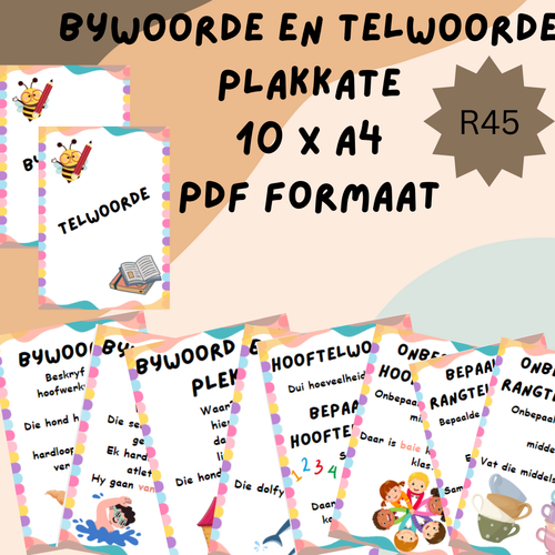 Bywoorde en Telwoorde Plakkate | Cs Summaries
