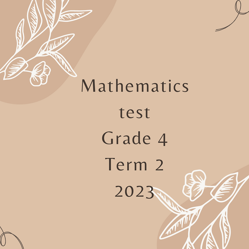 Mathematics test Grade 4 Term 2 2023 | Cs Summaries