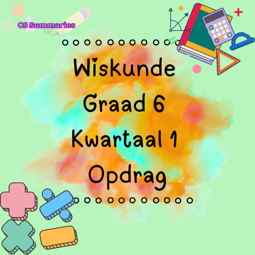 Wiskunde Graad 6 Kwartaal 1 Opdrag | Cs Summaries
