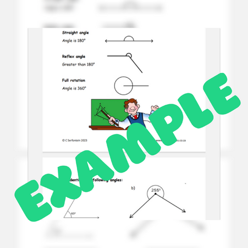 Angles worksheet (grade 4 to 6) | Cs Summaries