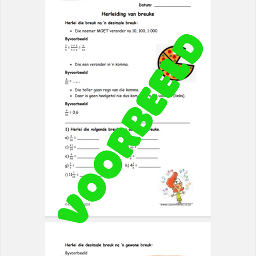 Herleiding van breuke na desimale breuke. | Cs Summaries