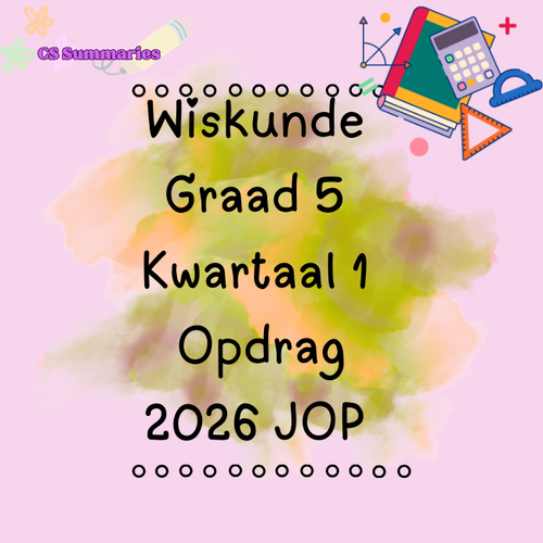 Wiskunde Graad 5 Kwartaal 1 Opdrag | Cs Summaries