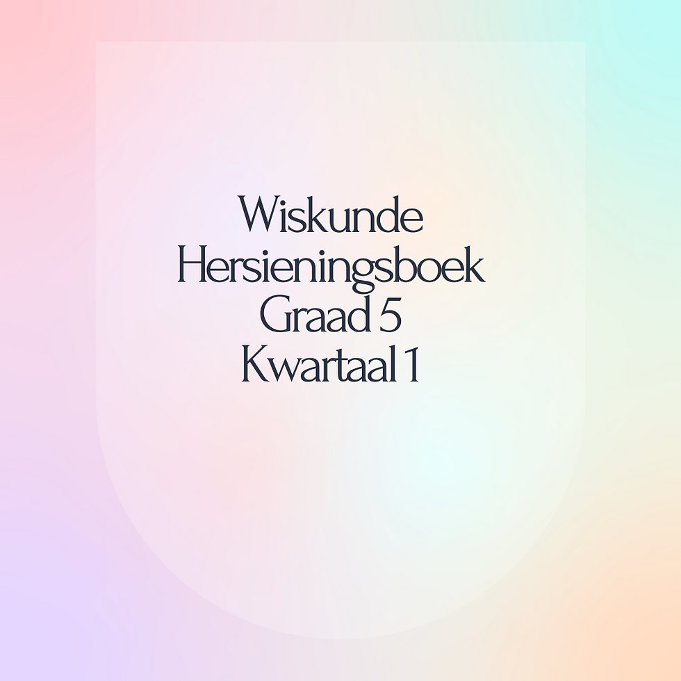 Wiskunde Graad 5 Hersiening Kwartaal 1 Cs Summaries