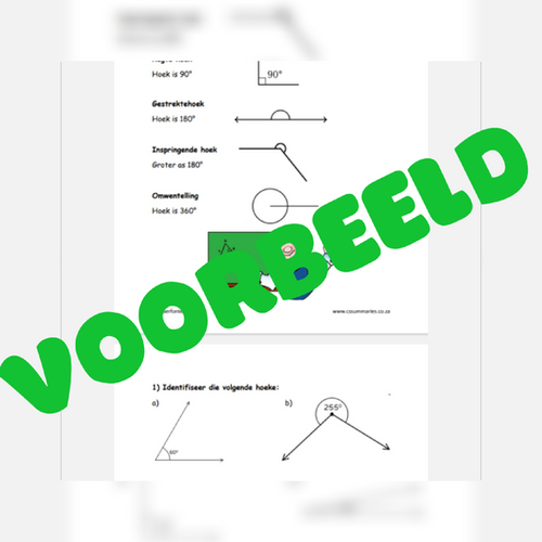Hoeke werkkaart (graad 4 -6) | Cs Summaries
