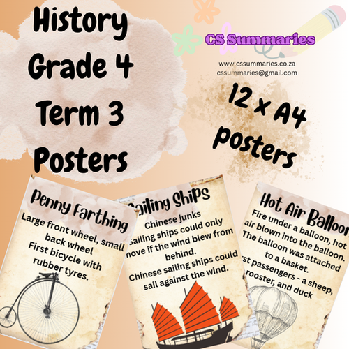 History Grade 4 Term 3 Posters | Cs Summaries