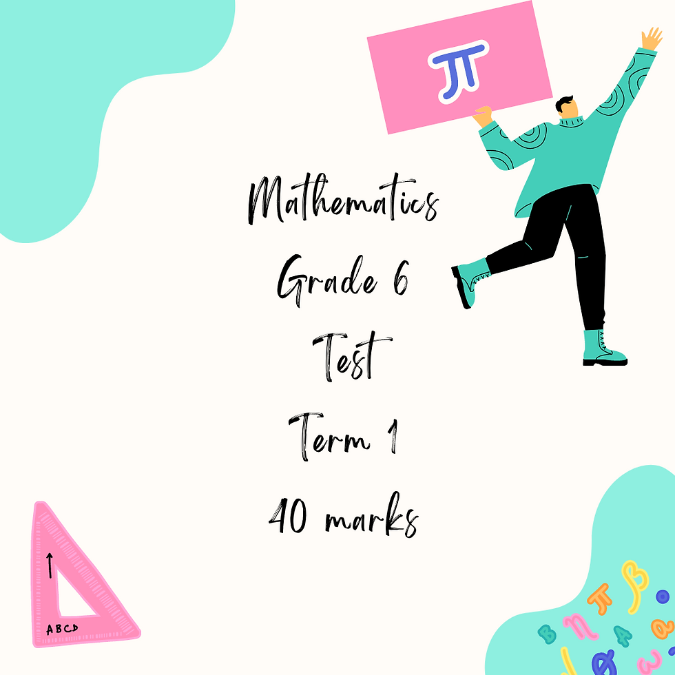 Mathematics grade 6 test Term 1 (2023) | Cs Summaries