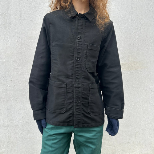 XS Black Moleskin Le Laboureur Jacket | frenchworkwear