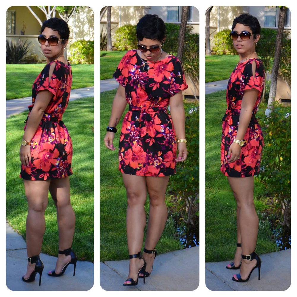 #DIY Bold Floral Dress + Pattern Review: B5889 View D