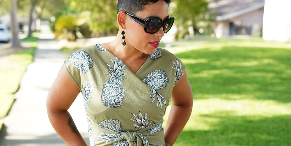 DIY PINEAPPLE DRESS USING VOGUE 9293 VIEW B