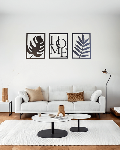 Set de 3 cuadros decorativos Home | maquetas-y-arte