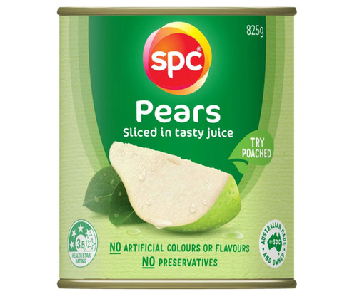 SPC Pears in Juice 825g | Food for Life