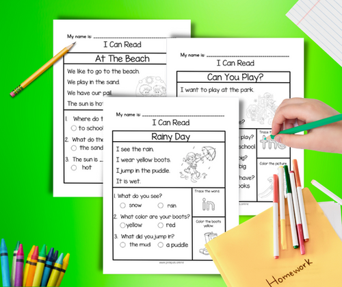 Easy Reading Passages | Pre K Pals