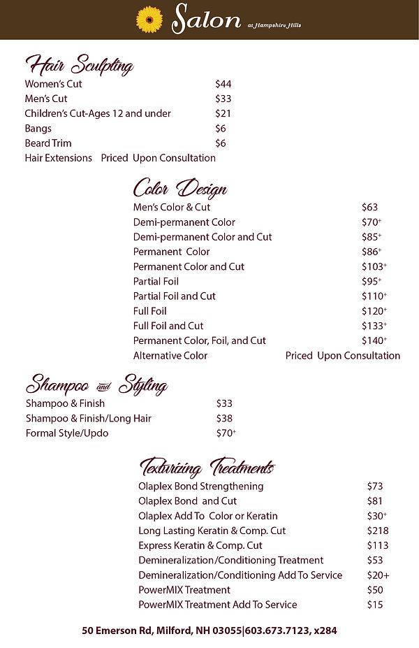 SERVICE INFORMATION | The Salon