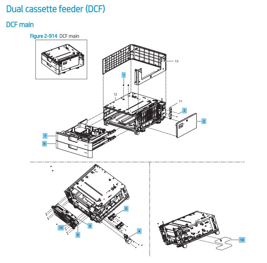 HP Color LaserJet E82540 E82550 E82560 Printer Part Diagrams