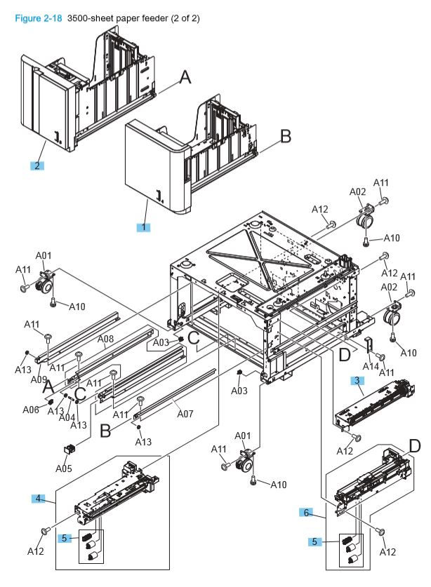 Part Diagrams- HP M806 M830 Laser Printer