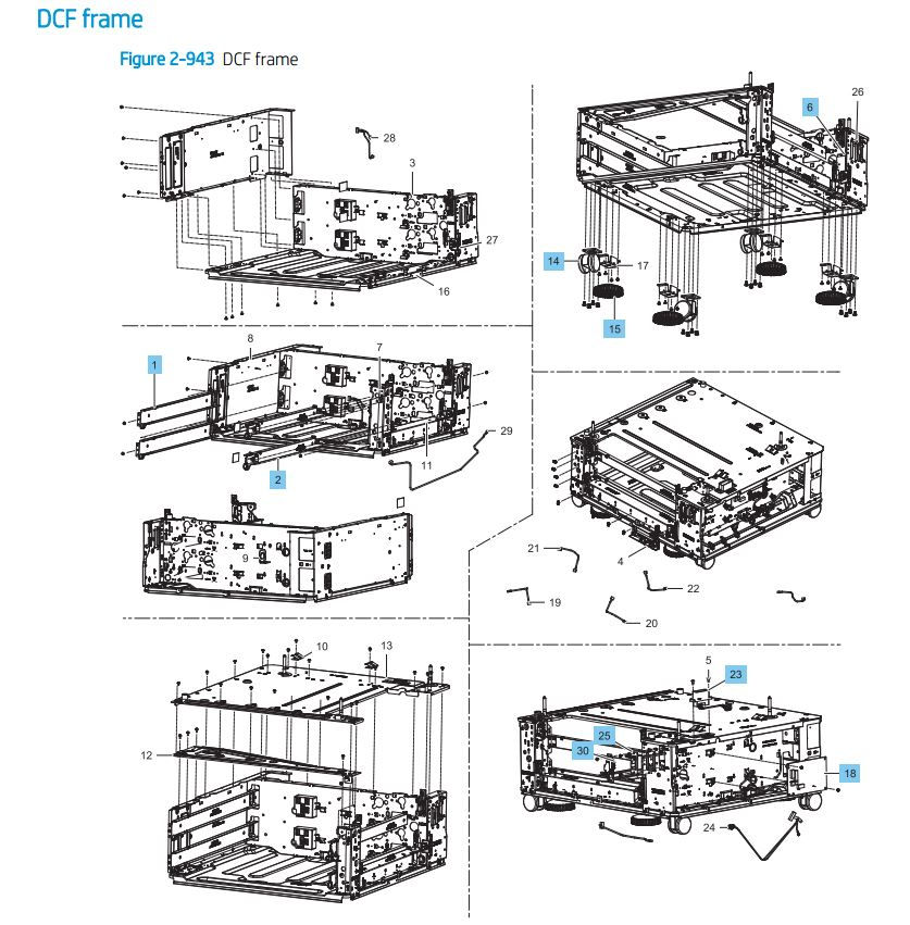 HP Color LaserJet E82540 E82550 E82560 Printer Part Diagrams