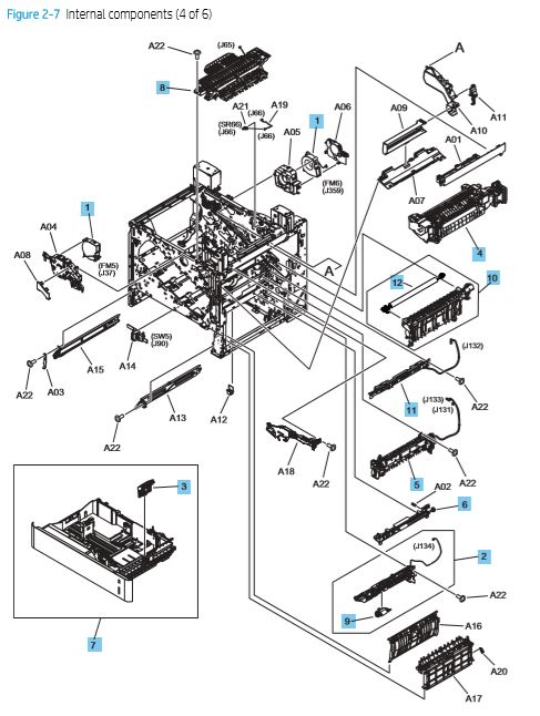 Part Diagrams- HP M652 M653 M681 M682 E65050, E65060, E67550dh, E67560z ...