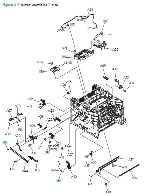 Part Diagrams- HP LaserJet Enterprise 500 MFP M521 M525 Printer