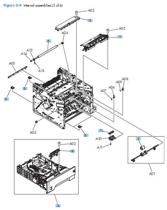 Part Diagrams- HP LaserJet Enterprise 500 MFP M521 M525 Printer