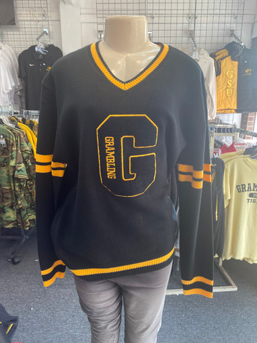 Black sweater with Chenille Letter | realiTEES