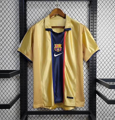 2001-2002 Barcelona Away Retro Football Kit Gold | Nostalgia Retro Kit