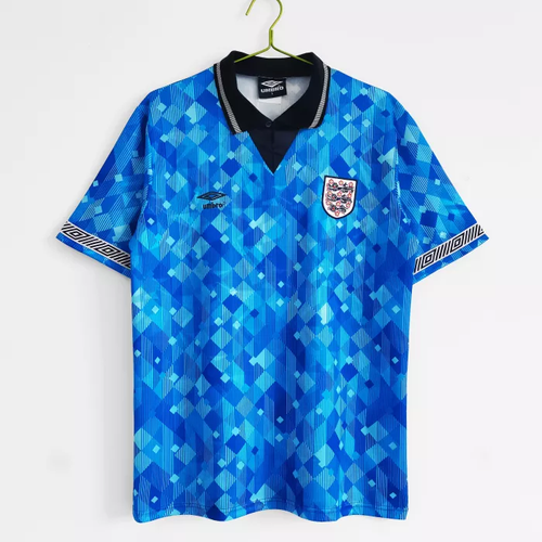 1990 England Third Retro Football Kit Blue | Nostalgia Retro Kit