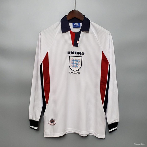 1998 England Long Sleeves Home Retro Kit World Cup Beckham | Nostalgia ...