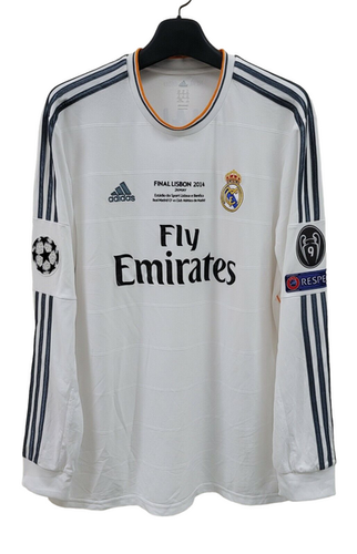 2014 Real Madrid Cl Final Lisbon Home Retro Kit Long Sleeves ...