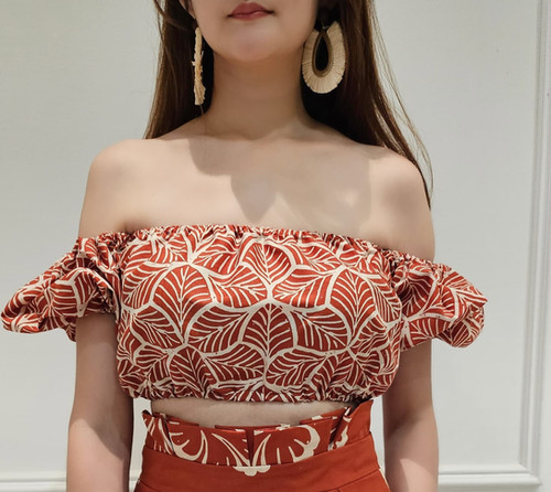 Tropical Fleur Batik Crop Top | Handmade Batik | batikbar