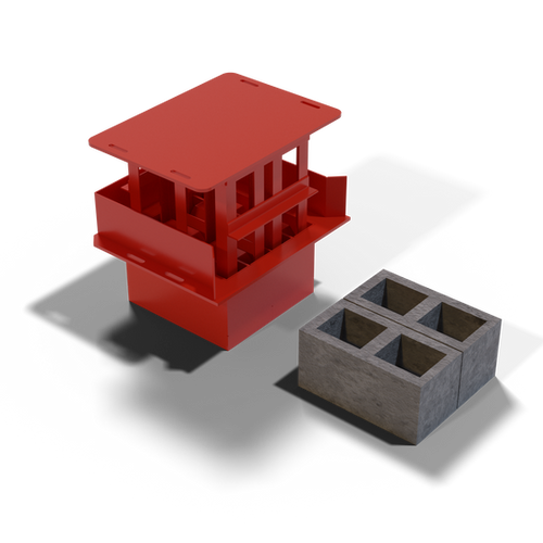JJBAM M9 Cavity Block MK2 Mould (190x190x390mm) | Doubell Machines