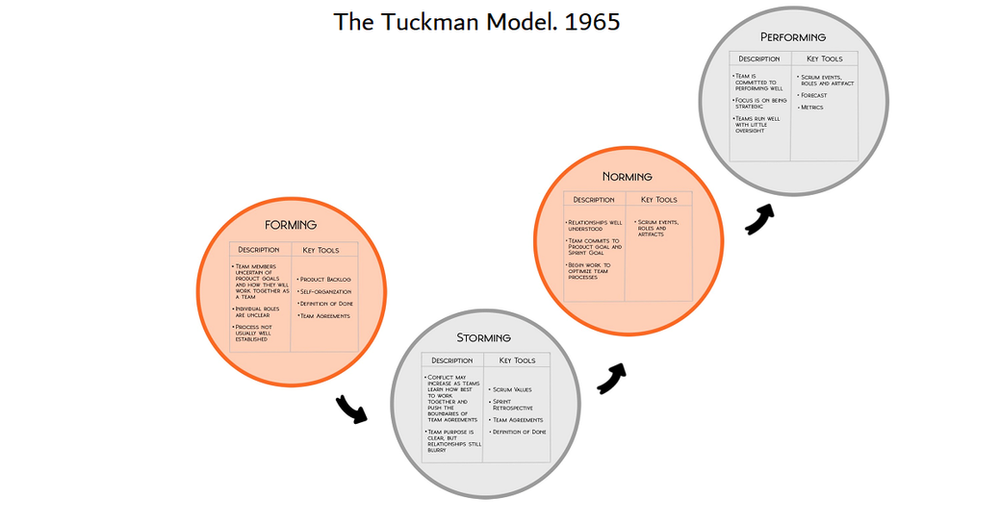 Forming, Storming, Norming and Performing for Agile teams
