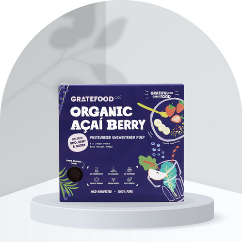 Organic Frozen Acai Pulp (Pasteurised) | Gratefood Co.