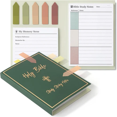 Holy Bible Study Sticky Notes Set 225 Pcs Vintage Colors Sticky Note