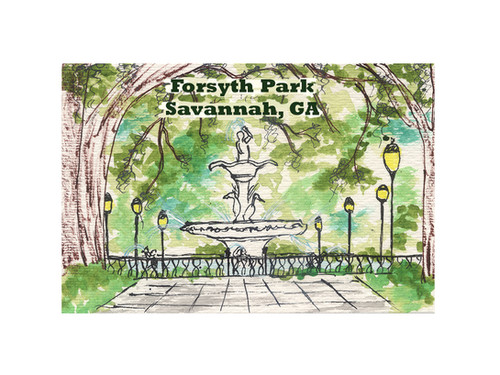 Forsyth Park Fountain (Savannah, GA) - Sticker | Tamara Garvey Art