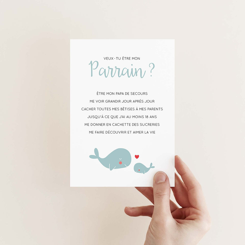 Cartes demande marraine parrain à imprimer
