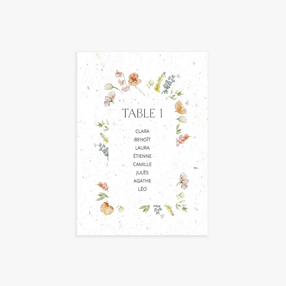 Carte plan de table mariage fleur | Faire-part green