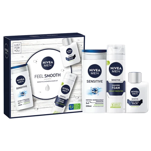 Nivea Men Feel Smooth Sensitive Shower & Shave Kit Gift Set | Daisy Chain