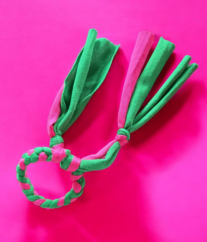 Fabric Chew Bracelet Extra Long Ends 3 Colour Strands | Sensory Stim Shop