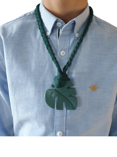 Leaf Silicone and Fabric chew Necklace Sensory Stim Fidget ADHD Autism ...